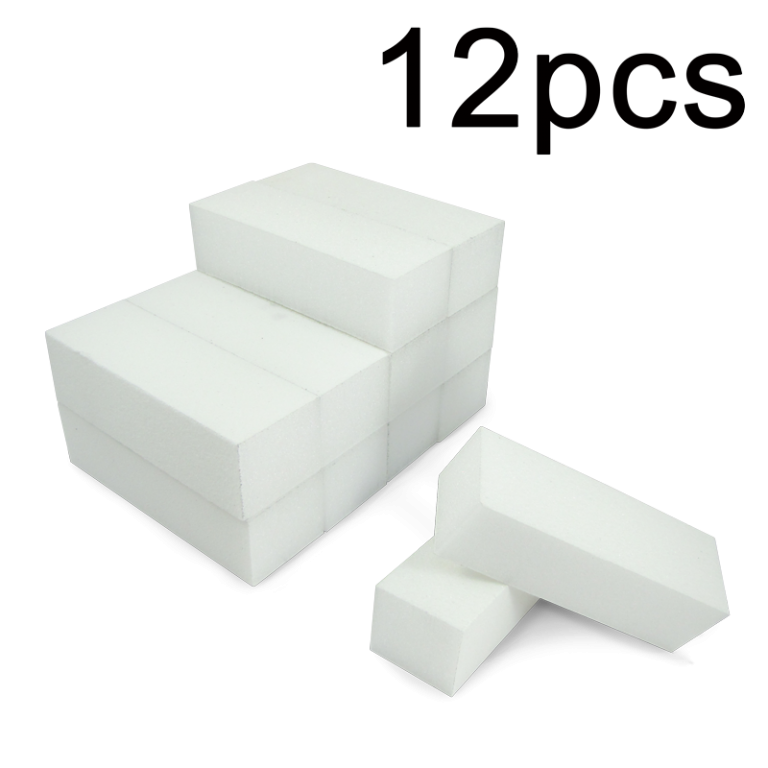 White Buffer Block 80/150 (3 sides) (12 pcs) - - Manicure